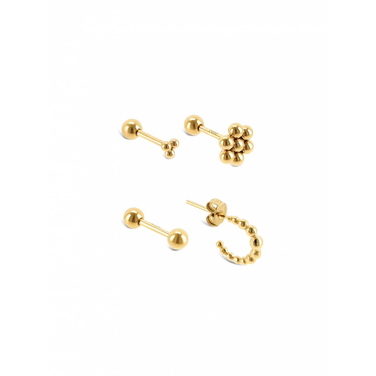 ONE Dot Gold Earrings Set - OJSEEP02G | ONE
